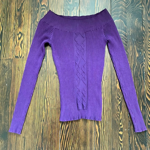 INC International Concepts | Tops | Inc Off The Shoulder Purple Ribbed ...